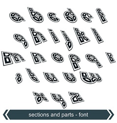 3d font bold colorful alphabet Royalty Free Vector Image