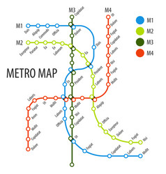 Fictional metro map in shape of heart Royalty Free Vector