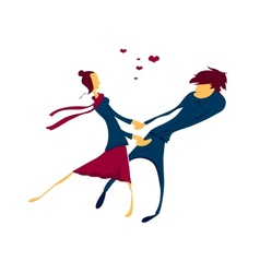 Cartoon character couple dancing Royalty Free Vector Image