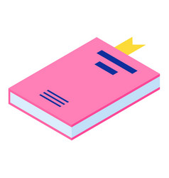 Pink book isometric icon Royalty Free Vector Image