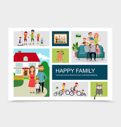 Big family with a poster Royalty Free Vector Image