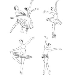 Dancer sketch black and white Royalty Free Vector Image