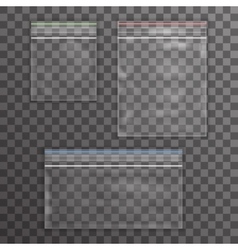 Food empty plastic packaging bag icon set Vector Image