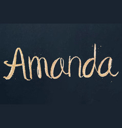 Sandra female name calligraphy font Royalty Free Vector