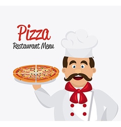 Cartoon italian chef with mustache Royalty Free Vector Image - VectorStock
