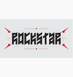 Rock star - tattoo music poster or band label Vector Image