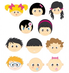 Different male chibi reaction faces Royalty Free Vector