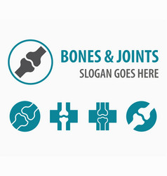 Knee joint bones logo for orthopedic Royalty Free Vector