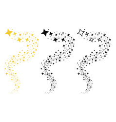 Colorful stars comets set Royalty Free Vector Image