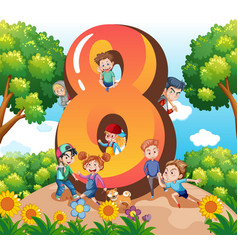 Number bonds of eight Royalty Free Vector Image