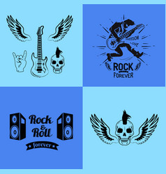 Rock forever skull poster Royalty Free Vector Image
