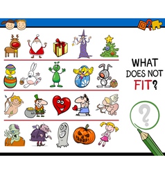 What does not fit game cartoon Royalty Free Vector Image