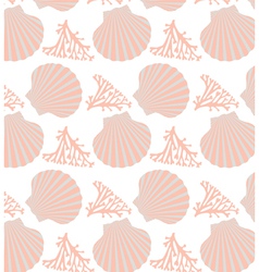 Seamless shell pattern hand drawn seashells Vector Image