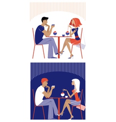 People in cafe Royalty Free Vector Image - VectorStock