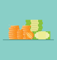 Stack of money dollar pop art retro Royalty Free Vector