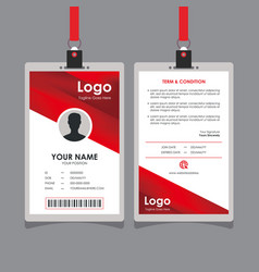 Abstract elegant red curve id card design Vector Image