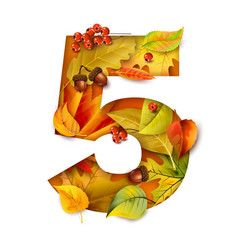 Autumn stylized alphabet letter f Royalty Free Vector Image