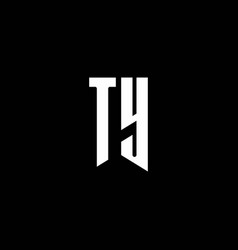 Ty logo monogram shield shape with crown design Vector Image