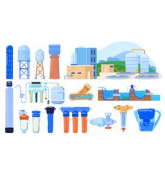 Realistic water filter infographic aqua Royalty Free Vector