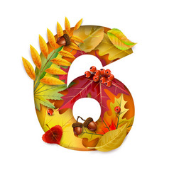 Autumn stylized alphabet letter f Royalty Free Vector Image
