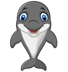 Cartoon funny dolphin jumping Royalty Free Vector Image