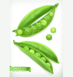 Green peas in a pod Royalty Free Vector Image - VectorStock