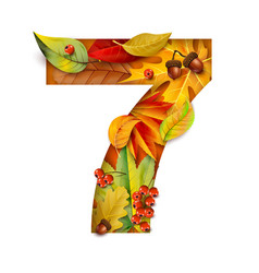 Autumn stylized alphabet letter f Royalty Free Vector Image