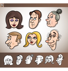 Cartoon men heads set Royalty Free Vector Image