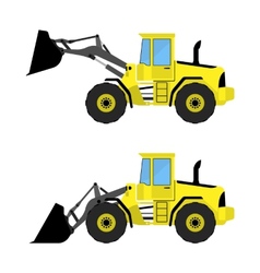 Wheel loader front view flat style Royalty Free Vector Image