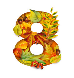 Number 8 design of the christmas alphabet Vector Image