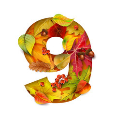 Autumn stylized alphabet letter f Royalty Free Vector Image