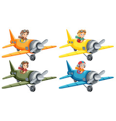 Military jet plane cartoon with pilot Royalty Free Vector