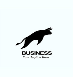 Fighting bull jump logo design inspiration Vector Image
