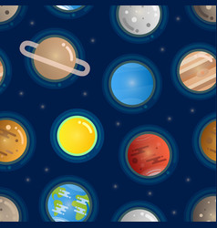 Solar system cartoon planets cosmos planet galaxy Vector Image