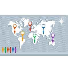 Black silhouette isolated world map eps10 file Vector Image