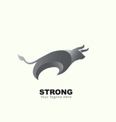 Fighting bull jump logo design inspiration Vector Image