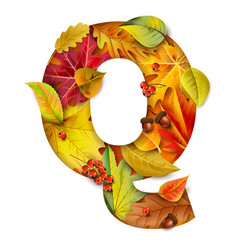 Autumn stylized alphabet letter f Royalty Free Vector Image