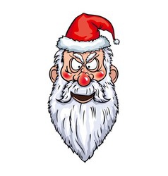 Winking santa claus face side view Royalty Free Vector Image