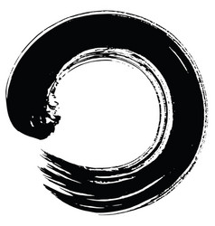Blue zen enso circle brush Royalty Free Vector Image