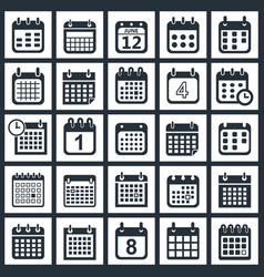 Calendar icons set with dates from 1 to 31 Vector Image