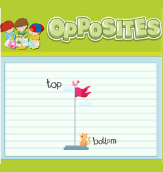 Opposite adjectives top and bottom Royalty Free Vector Image