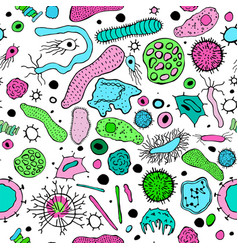 Microbiology seamless pattern Royalty Free Vector Image