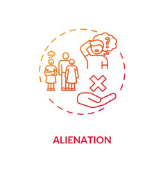 Unusual abnormal behaviour red gradient concept Vector Image