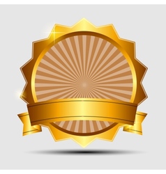 Gold sign label template Royalty Free Vector Image