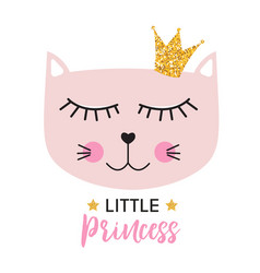 Little cute cat princess Royalty Free Vector Image
