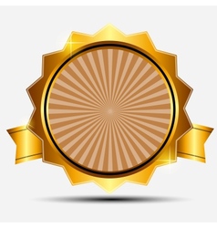 Gold sign label template Royalty Free Vector Image