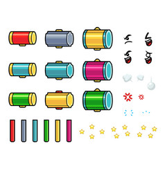 Blue ninja boy attack game sprites Royalty Free Vector Image