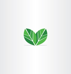 Bio logo element green leaves icon Royalty Free Vector Image