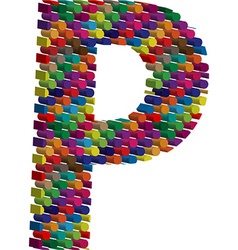 Colorful Font Letter P Royalty Free Vector Image - VectorStock
