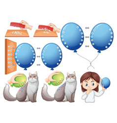 Static electricity experiment with hair comb Vector Image